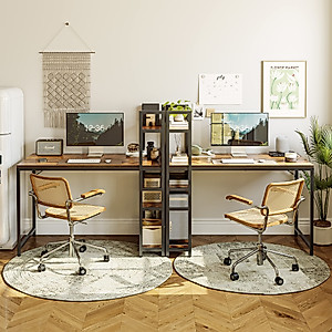 CubiCubi Computer Desk 40 inch with Storage Shelves Study Writing Table for Home Office,Modern Simple Style,Brown