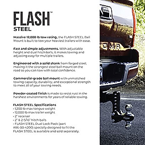 Fastway Flash Solid Steel 49-00-5900 Adjustable Steel Ball Mount with 10 Inch Drop, 2 Inch Shank, and Chrome Plated Balls