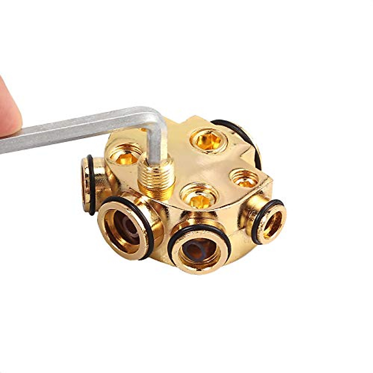 AUTOUTLET 5 Way Power Distribution Block Car Auto Audio Amplifier, 0/2/4 Gauge in 2/4/8 Gauge Out Power Ground Distributor Blocks,1 in 5 Way Car Power Distributor Block