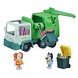 Garbage Truck - 2.5" Bluey and Bin Man poseable Figures with Playset, Multicolor