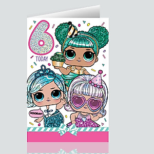 Danilo Promotions LTD LOL Surprise Card, Happy 6th Birthday Card, Age 6