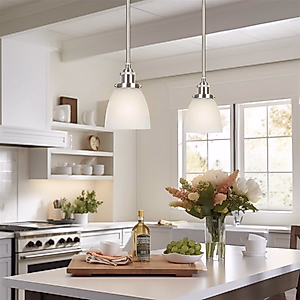 Kira Home Weston 5" Glass Shades, Alabaster Replacement Glass, 1-5/8" Fitter Opening for Threaded Medium Base Socket, 5" x 5", 3-Pack