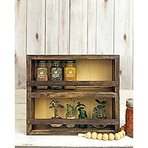 Mansfield No. 104 1/2 - Solid Wood Spice Rack Cabinet Golden Oak/Mustard Yellow