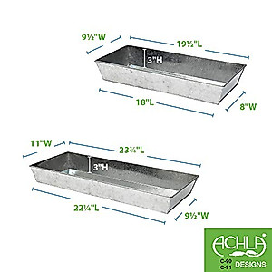 Achla Designs Antique Galvanized Steel Rectangular Plant Tray- 29 in