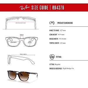 Ray-Ban RB4378 710/13 54MM Havana/Brown Gradient Square Sunglasses for Women + BUNDLE With Designer iWear Complimentary Eyewear Kit