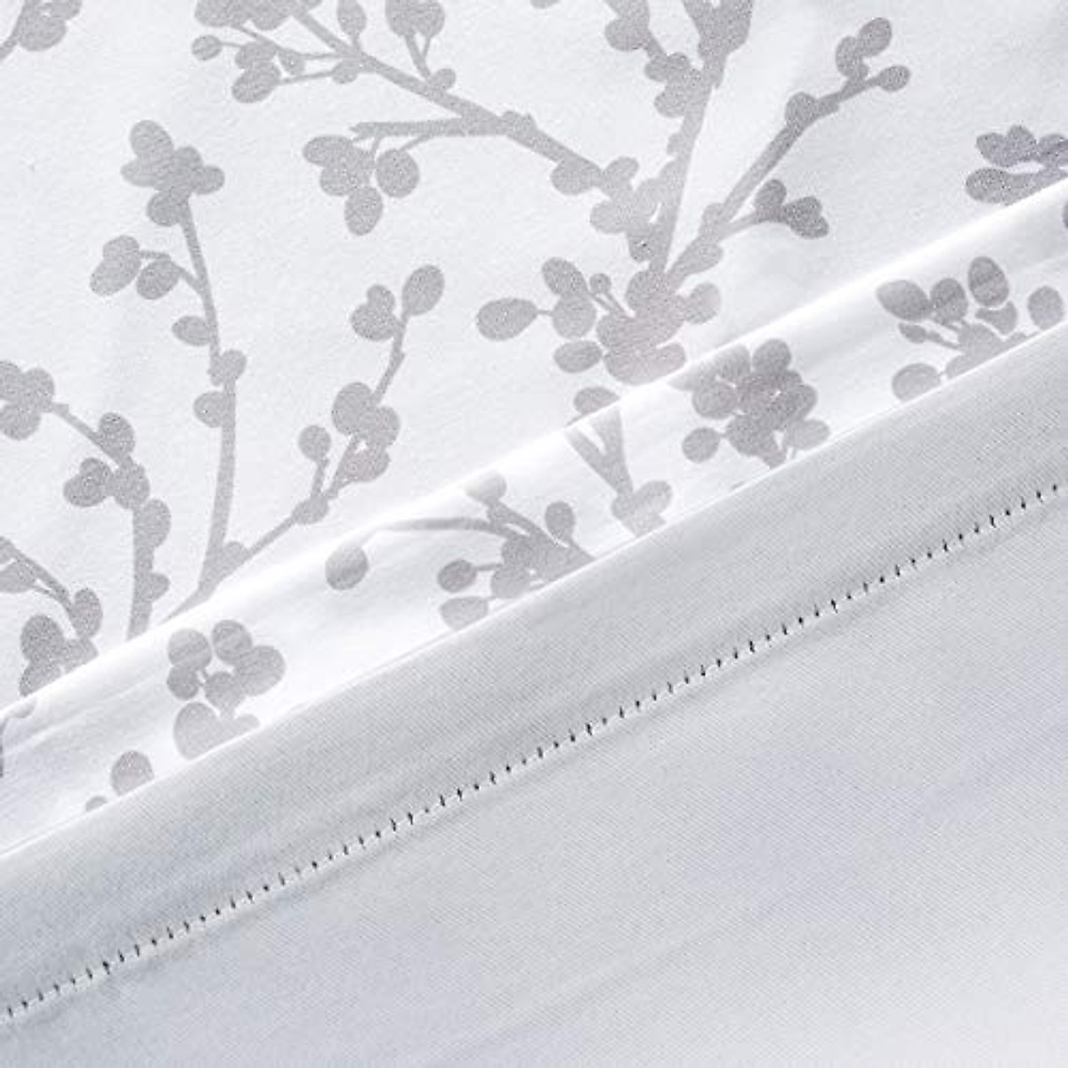 DriftAway Sarah Floral Tree Branch Pattern Blackout Thermal Insulated Window Curtain Grommet 2 Layers 2 Panels 52 Inch by 84 Inch Gray