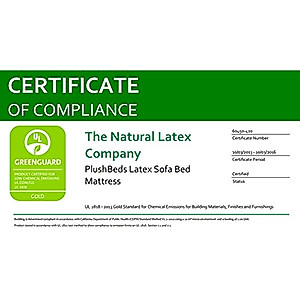 PlushBeds Sofa Mattress Organic Cotton| Handcrafted in The USA| Natural Latex| CertiPUR-US® Certified Plush Foam Layer| GOTS Organic Cotton Cover| Luxurious Comfort and Support| Full