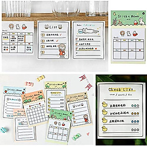 DzdzCrafts Cat Weekly Daily Monthly Planner Check List 6-Packs 180 Sheets 3.4" x 5.2" Sticky Notes Notepads Self-Stick Memo Pads