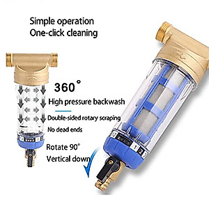 CJGS Pre-Filter Filter, Water Pre-Filter Sediment Filter - Spin Down Sediment Water Filte for Whole House Reusable Spin Down Sediment Filter System 40 Micron High-Precision Filtration