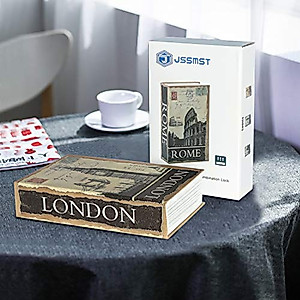 Jssmst Diversion Book Safe with Key Lock, Secrect Hidden Safe Lock Box Large Money Box High Capacity, 9.5 x 6.2 x 2.2 inches, SM-BS019LN London Bridge