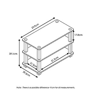 Furinno Turn-S-Tube 3-Tier Shoe Rack, Espresso/Black