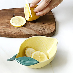 1pc Lemon Salad Bowl Porcelain Dinner Plate Lemon Bowl Dessert Plates Dessert Bowl Plate Rice Bowl Dessert Serving Platter Ceramic Fruit Bowl Spaghetti Baby Household Ceramics