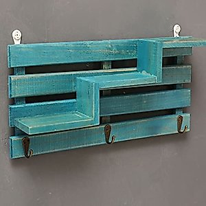 PDGJG Wooden Wall-Mounted Shelf Home Decoration Wall Hook Storage Key Desktop Craft Decoration Storage Box Wall Rack ( Color : Black , Size : 1 )