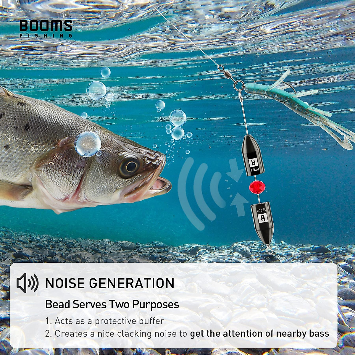 Booms Fishing TR1 Tokyo Rig, 4Pack 1/2oz Pre Rigged Punch Shot Rig, Bass Fishing Accessories Including Brass Bullet Weights, EWG Hooks, Barrel Swivel, Split Ring, Steel Wire, Bead