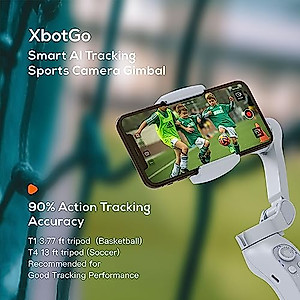 XbotGo Sports Gimbal Stabilizer and Tripod kit, Basketball & Soccer Games, AI Automatic Shooting, 3-Axis iPhone Gimbal, Foldable, 45" Aluminum Tripod
