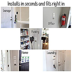 The No-Screwups Key Hook Organizer by Mount Genie (White, 1-Pack): Wall Mount with No Damaging Screws or Tape. Installs in Seconds on Any Light Switch. Great for Entryway, Mudroom, Kitchen, Office