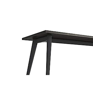 HON Basyx Commercial-Grade Executive Desk, Angled Metal Legs, 55", Gray