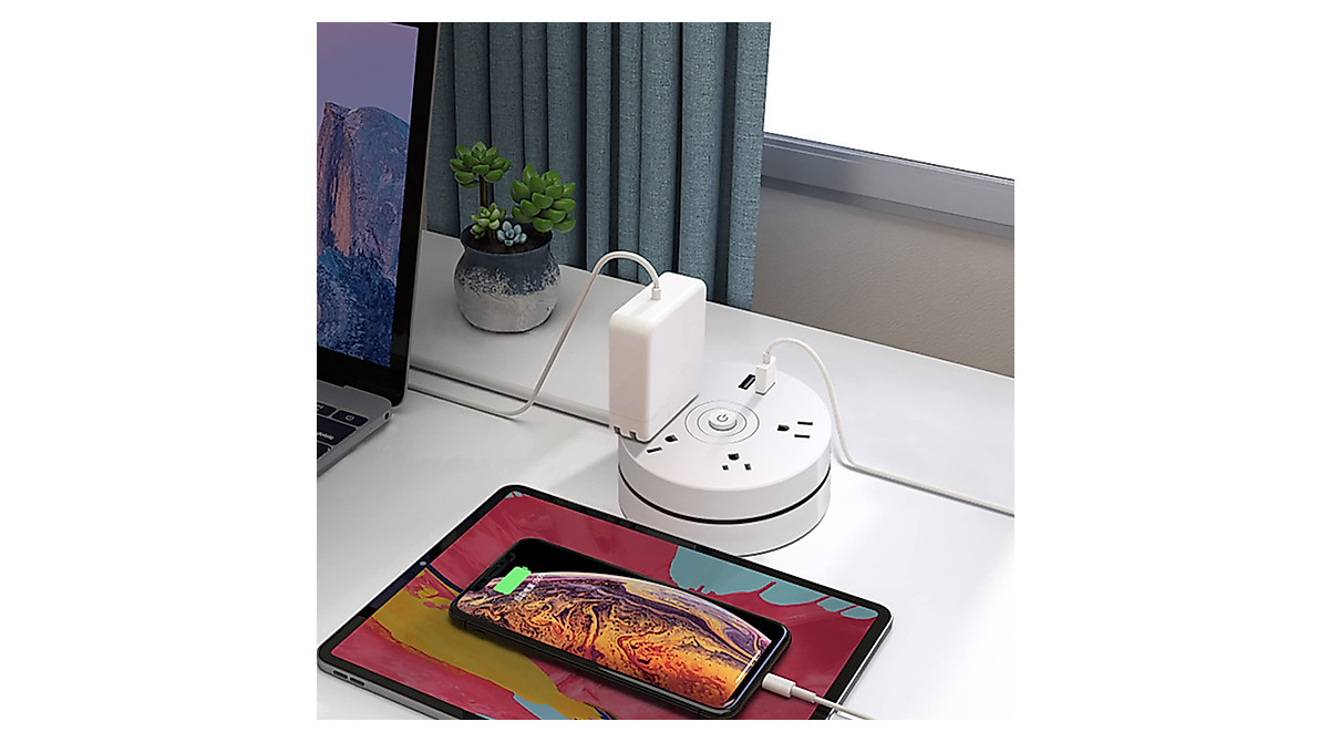 Happlee Retractable Power Strip with USB-C & USB-A Quick Charge