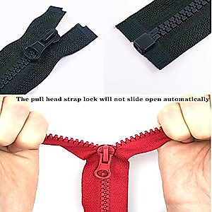 Zippers Colorful Resin Zippers #5 Plastic Zippers with Lifting Ring Pull Separating Zippers for Clothes DIY Handbags Sewing Craft Bags Mixed 14 Colors Resin Zippers (50cm/20inch)