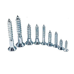 T.K.Excellent Wood Screw Phillips Flat Head #4#6#8#10#12 Screws Assortment Kit,1050 Pcs