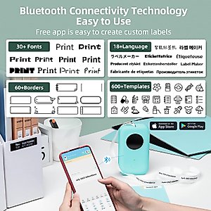 Memoqueen D30 Label Maker-Bluetooth thermal Mini Label Printer-Portable label Maker Machine with tape,Labeler Compatible with Phomemo D30 iOS&Android, Easy to Use for home office organization,Green