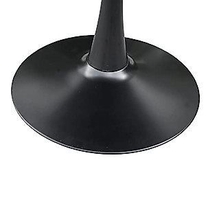 Ufurpie 42" Round Dining Table,Faux Marble Table Top,Black Tulip Table Metal Base Pedestal Table for 4-6 Person,Pre Assembled End Table Leisure Coffee Table