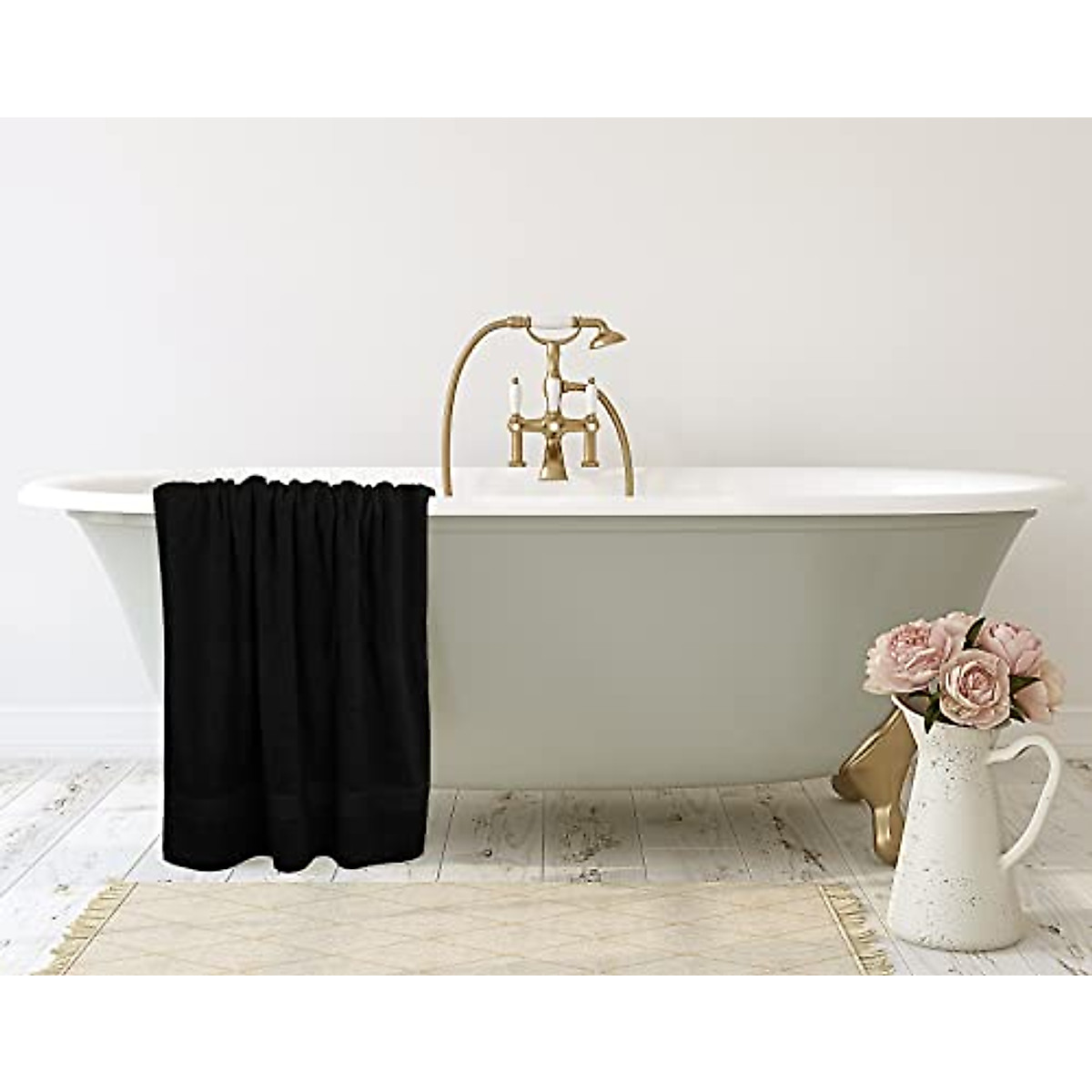 Utopia Towels - Luxurious Jumbo Bath Sheet 1 Piece - 600 GSM 100% Ring Spun Cotton Highly Absorbent and Quick Dry Extra Large Bath Towel - Super Soft Hotel Quality Towel (35 x 70 Inches, Black)