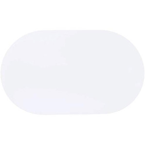 BOWERY HILL Modern Metal Chrome Plated Oval Dining Table with White Top