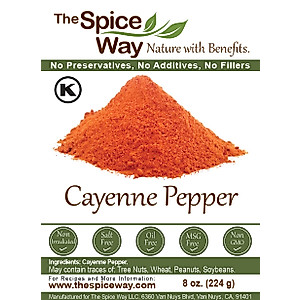 The Spice Way Red Pepper Premium Cayenne Ground - 8 oz - pure chile powder with 80,000 Heat Units