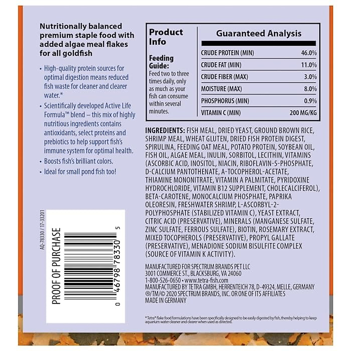 Tetra Goldfish Select Goldfish Flakes, 7.06 oz.