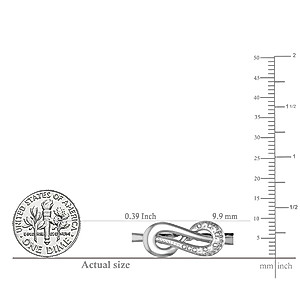 Dazzlingrock Collection 0.06 Carat (ctw) Round Cut White Diamond Ladies Infinity Loop Bangle Bracelet, Sterling Silver