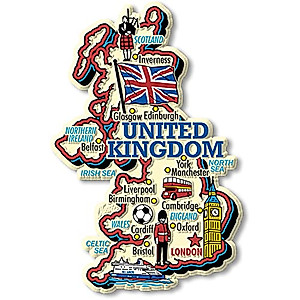 United Kingdom Jumbo Country Map Magnet by Classic Magnets, Collectible Souvenirs Made in The USA