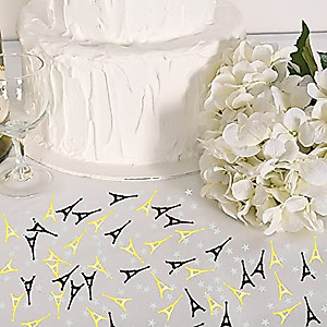 Beistle Eiffel Tower Confetti Table Decoration International Paris French Theme Party Supplies, One Size, Black/Gold/Silver