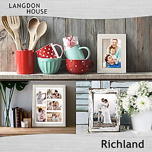 Langdon House 11x14 Collage Picture Frames w/Mat for 5-4x6 Photos (Almond White, 6 Pack) Woodgrain Style, Wall Mount Only, Richland Collection