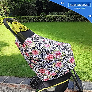 SYNPOS Nursing Covers for Breastfeeding, 360° Full Privacy Breastfeeding Cover, Multi-Purpose Baby Car Seat Cover, Shopping Cart Cover, Stroller Cover, Soft Nursing Apron for Breastfeeding