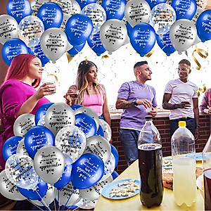 Seenelling 80 Pcs Thank You for All You Do, We Appreciate You Balloons Thank You Balloons for Customer Service Week Pastor Employee Appreciation Xmas Party(Blue, Silvery, Transparent Silver)