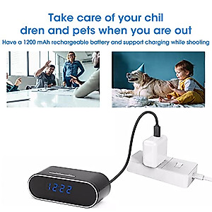 Gellisleft Hidden Camera Clock HD 1080P Wireless WiFi Hidden Nanny Camera with Night Vision and Motion Detection, Loop Recording,App Remote Access Mini Spy Camera for Home Office Security