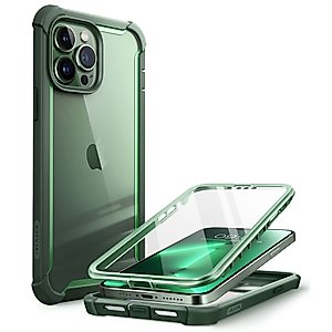 i-Blason Ares for iPhone 13 Pro Max Case 6.7 inch [Built-in Screen Protector] [Military-Grade Protection] Clear Full-Body Shockproof Rugged Bumper Phone Case for iPhone 13 Pro Max (Alpine Green)