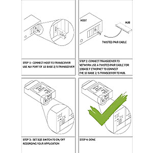 10Base-T RJ45 to 10Base-5 DB15M AUI Type Media Converter | Thick Ethernet Adapter to 10BT UTP RJ-45 Transceiver