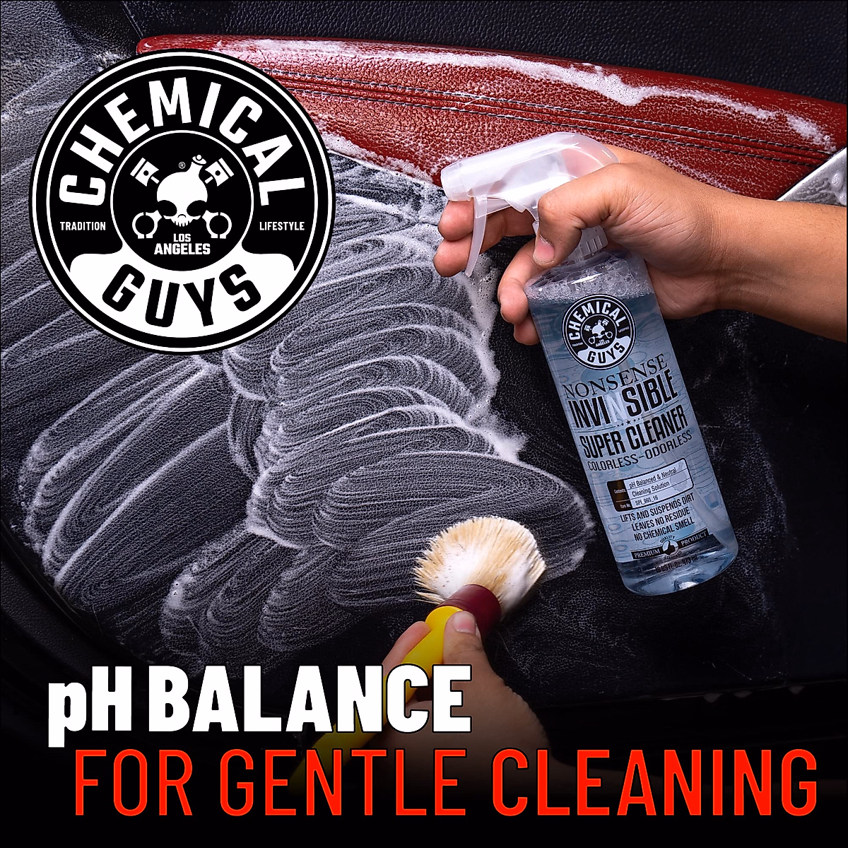 Chemical Guys SPI_109_16 Leather Cleaner and Leather Conditioner Kit for Use on Leather Apparel, Furniture, Car Interiors & More & SPI_993_16 Nonsense All Surface Cleaner Safe, 16 fl. Oz, Unscented