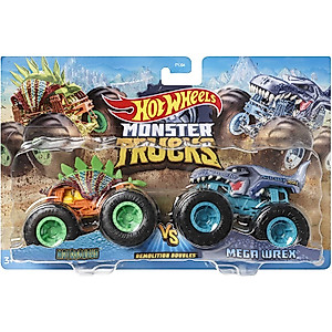 Monster Trucks Motosaurus vs Mega Wrex, Demolition Doubles (1:64 Scale)