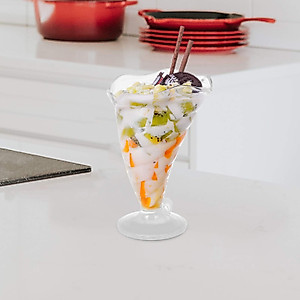 TOYANDONA Clear Container Footed Dessert Cup Crystal Tall Ice Cream Cup Clear Custard Cup Decorative Trifle Bowl for Parfait Sundae Fruit Snack Cocktail Condiment Serveware 340ml Clear Tumbler