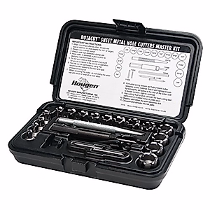 Hougen 11085 RotaCut Hole Cutter Master Kit - Fractional 21 Piece, 1/4 to 3/4" Cutter Diameter, 1/4" Cutting Depth