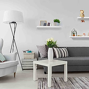 SAUMONIERES Floating Shelves Wall Shelf Solid Wood for Bathroom Bedroom Kitchen Wall Decor Set of 3, White Wall Shelves