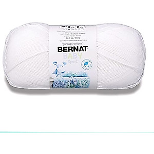 Bernat Baby Sport BB Baby White Yarn - 1 Pack of 12.3oz/350g - Acrylic - #3 Light - 1256 Yards - Knitting, Crocheting & Crafts