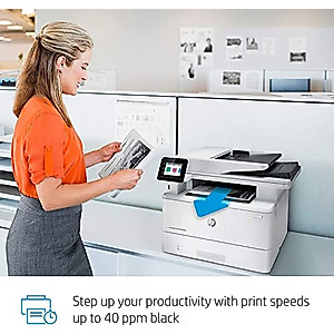 HP Laserjet Pro MFP M428fdn All-in-One Wired Monochrome Laser Printer, White - Print Scan Copy Fax - 40 ppm, 1200 x 1200 dpi, 512MB Memory, Auto Duplex Printing, 50-Sheet ADF, Ethernet, Cbmou Webcam