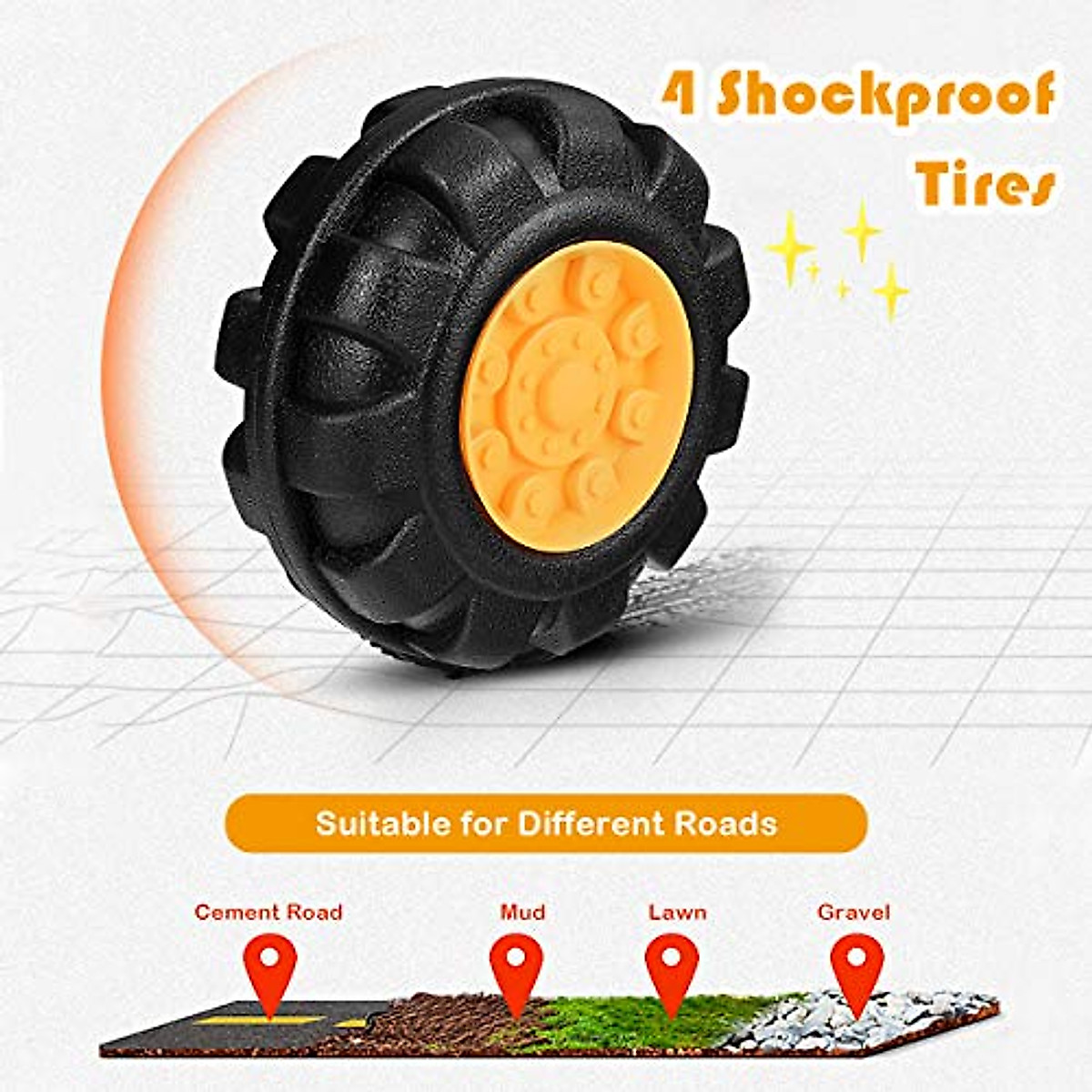 Giantex Ride On Bulldozer Truck for Kids, Excavator Digger Construction Vehicles, Pretend Play Sliding Tractor, w/ Multiple Sounds, Push Bucket, Low Seat, Anti-Skid Tires, Front Loader Ride-On Large