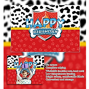7x5ft Red Dog Paw Happy Birthday Party Banner Photography Backdrops for Boy Girls Background Photo Booth Props Decorations for Baby Show