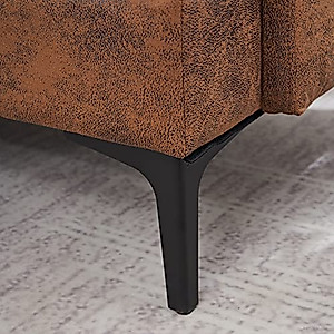 TehRecBT Loveseat Sofa,Upholstered Two-Person Small Couch with Metal Legs,Modern Mid Century Living Room Lounge Chair Two-Seat Sofa for Small Spaces for Living Room, Bedroom (Loveseat,Brown)