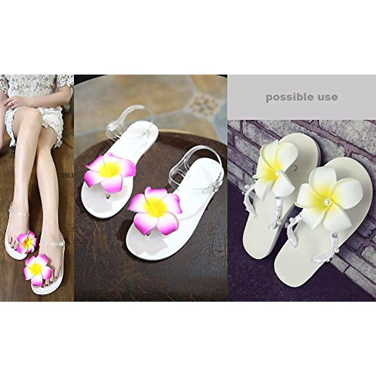 HipGirl 2.5" Hawaiian Hair Flower Clip Hair Barrettes for Women Match Hawaiian Dresses for Women Luau(6pc Cute Hair Clips for Thin Hair,Hair Clips for Girls Plumeria Hawaii Hair Accessories for Women)